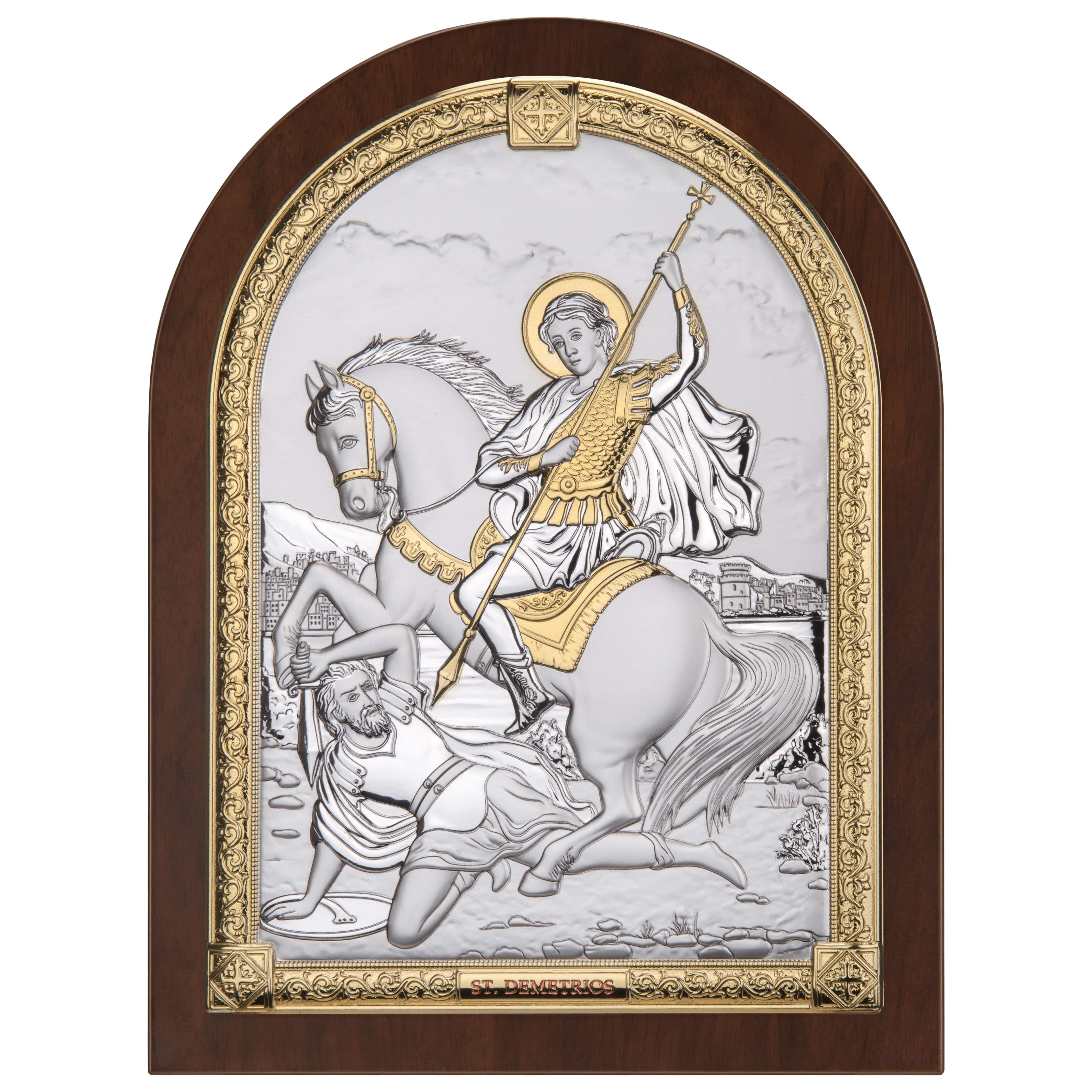 Icoana Argint cu Sfantul Dimitrie - 7cutii.com