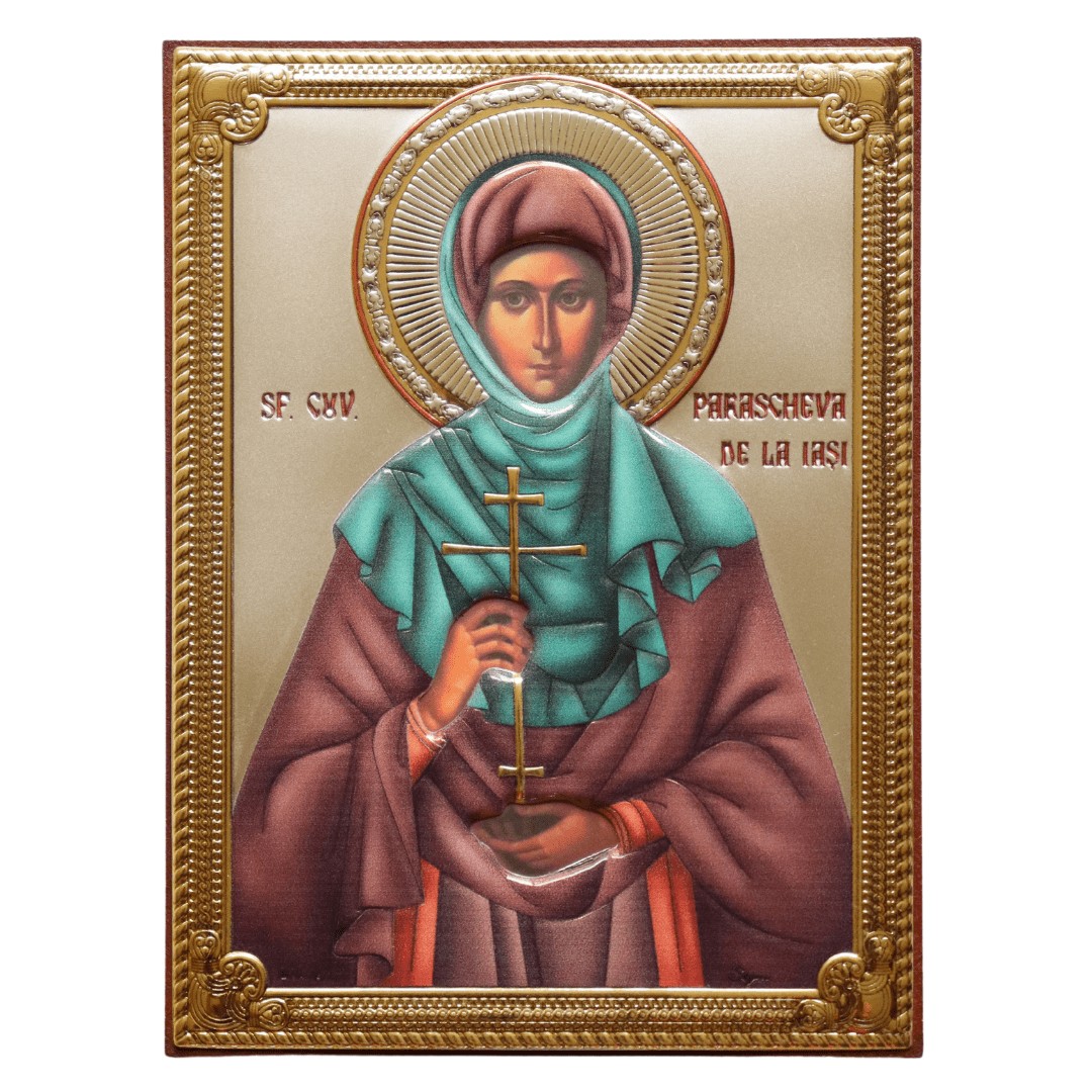 Icoana Argint - Sfanta Parascheva - 13x18 cm - 7cutii.com