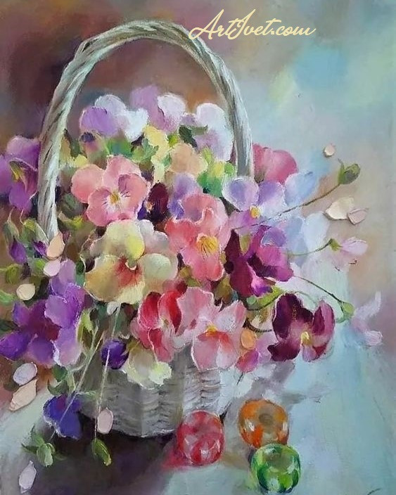 Pictura pe numere - Panselute colorate si urari de bine - 7cutii.com