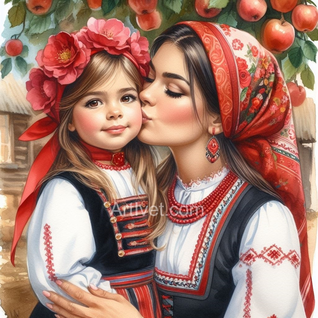 Pictura pe numere - Un pupic pentru fetita mea 40х40 см. - 7cutii.com