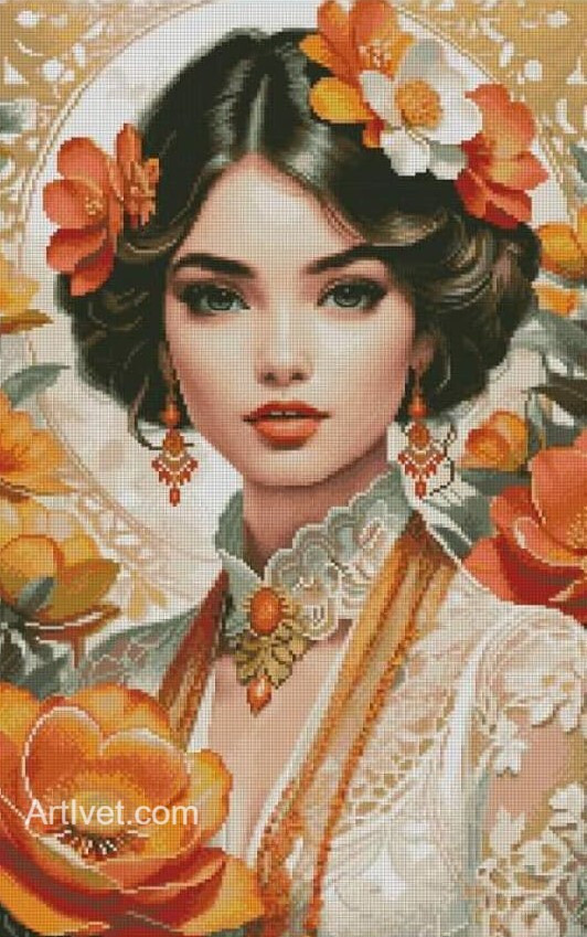 Set Goblen - Dama cu camelii - 7cutii.com